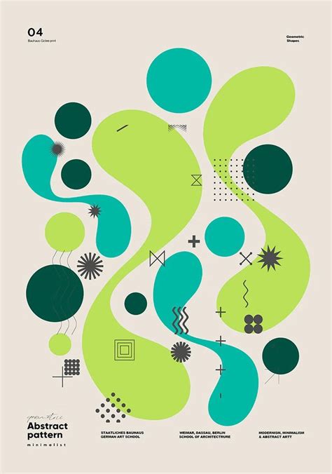 Geometric Shapes Bauhaus Memphis Style Poster Minimalist Science