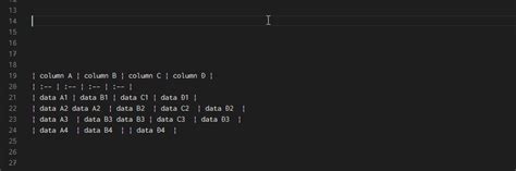 Vscode Markdown Table