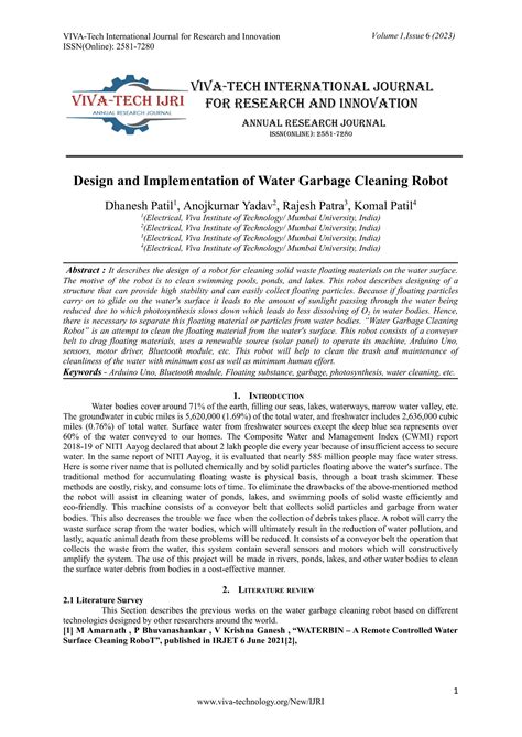 Design And Implementation Of Water Garbage Cleaning Robot Pdf Home Appliances Home And Garden