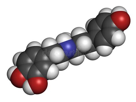 Dobutamina Molécula De Fármaco Simpaticomimético 3d Representación Los