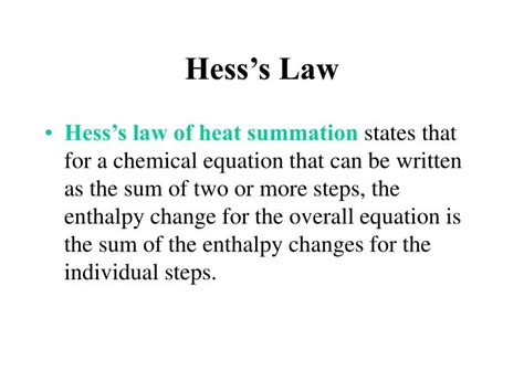 Ppt Hesss Law Powerpoint Presentation Free Download Id6193634