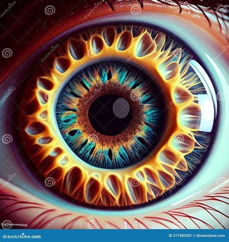 Detailed Human Eye Look From The Microscope Stock Illustration Illustration Of Texture Curve