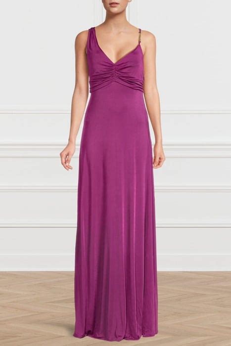 Marciano By Guess Emilia Long Dress Violet Flower Outlet En Ligne
