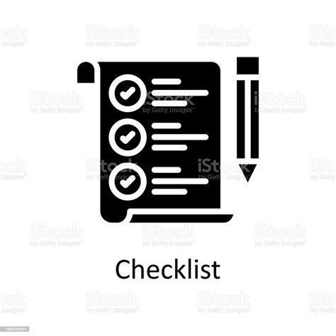 Checklist Vector Solid Icon Design Illustration Creative Process Symbol