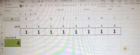 Solved Using Excel Build A Decimal To 8 Bit Binary