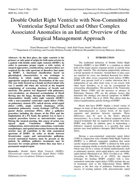 Double Outlet Right Ventricle With Non Committed Ventricular Septal