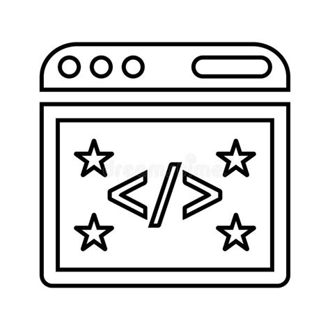 Clean Code Coding Line Icon Outline Vector Stock Illustration