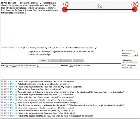 Solved Q 54 Problem 1 Two Electric Charges Q On The