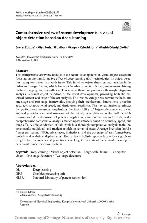 Pdf Comprehensive Review Of Recent Developments In Visual Object Detection Based On Deep Learning