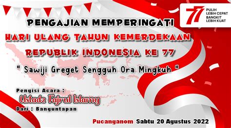 Desain Banner Pengajian Menyambut Hari Ulang Tahun Kemerdekaan Republik
