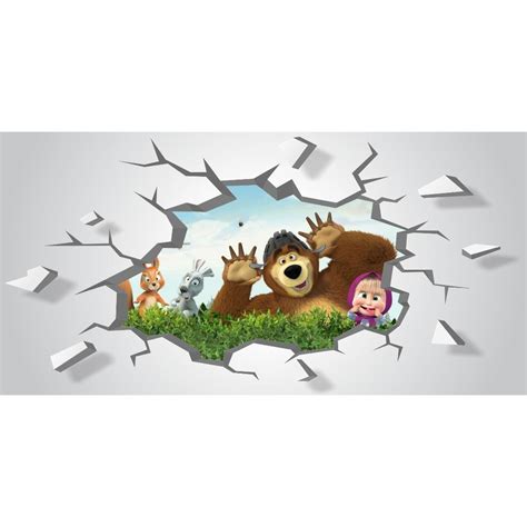 Papel De Parede Autocolante Masha E O Urso Em Promoção Na Americanas