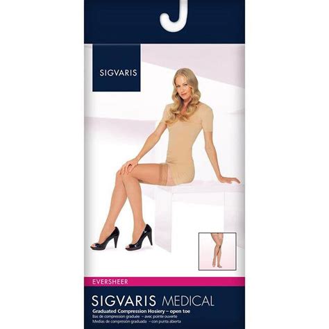 Sigvaris Style 782 Sheer 20 30 Open Toe Thigh High Compression