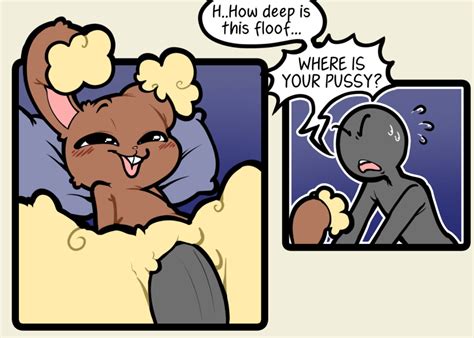 Rule 34 Anthro Biped Black Eyes Blush Bodily Fluids Brown Body Buckteeth Buneary Dialogue Duo