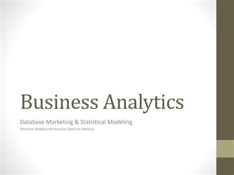 Predictive Modeling For Lifecycle Marketing Ppt