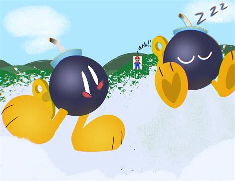 Bob Ombs On The Clouds By Yellachair On Deviantart