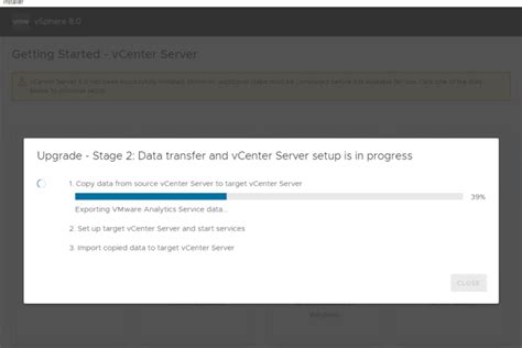 During Stage 2 Of The Upgrade Process The Task Exporting Vmware Analytics Service Data Gets