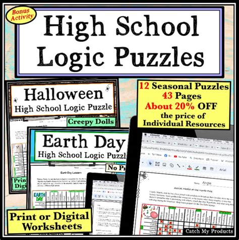 High School Logic Puzzles Brain Teasers Math Games Teen Mind Logical