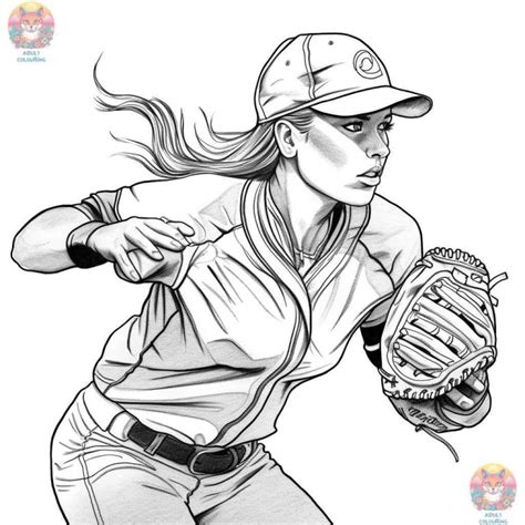 Softball Coloring Page