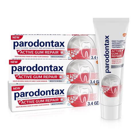 Parodontax Active Gum Repair Whitening Toothpaste 3 Pack 34 Oz Tubes