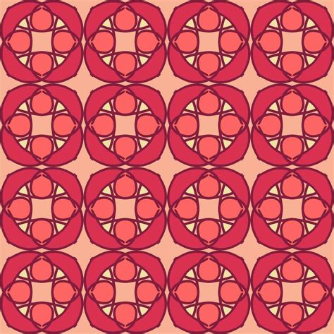 Seamless Pattern Red Soft Rose Maroon Vintage Floral Flower Mandala