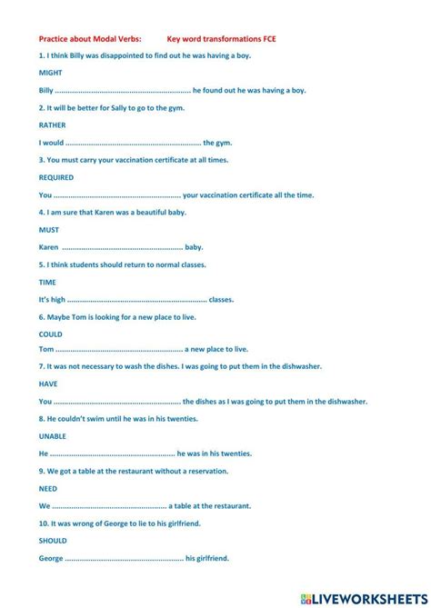 Fce Keyword Tra Free Interactive Worksheets 1816227