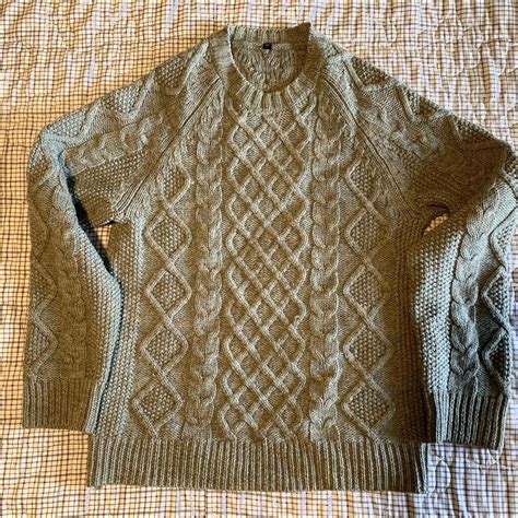 Cable Knit Muji Sweater 100 Wool High Quality Depop