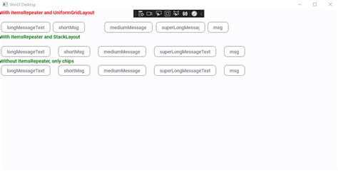 All Platforms Chip Uniformgridlayout Inconsistent Spacing Between