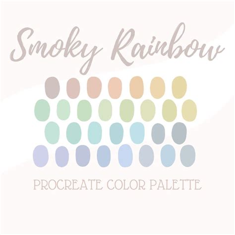 Procreate Color Palette Smoky Rainbow Etsy Canada Color Palette