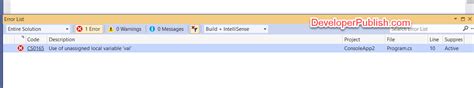 C Error Cs0165 Use Of Unassigned Local Variable Name