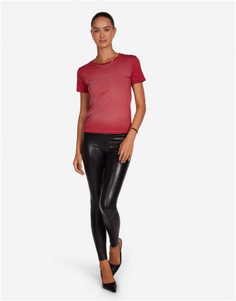 Womens Ss Crop Tee In Maroon Haze Darth By Michael Lauren