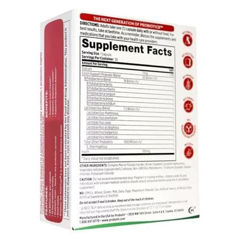 Probulin Colon Support Daily Probiotic Prebiotic Supplement For Gut Health Supports