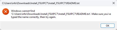 Cannot Run FSUIPC7 Installer Cannot Open README Txt FSUIPC7 MSFS The SimFlight Network Forums