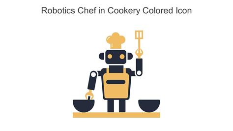 robotics chef in cookery colored icon in powerpoint pptx png and