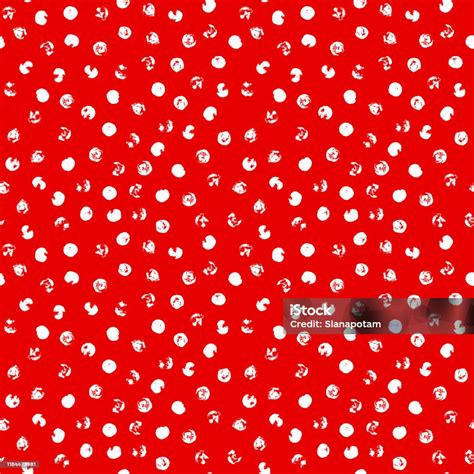 임의로 흩어진 물방울 무늬 패턴 추상적 인 빨간색과 흰색 배경 빨간색의 흰색 점 0명에 대한 스톡 벡터 아트 및 기타 이미지 0명 가능성 거친 Istock