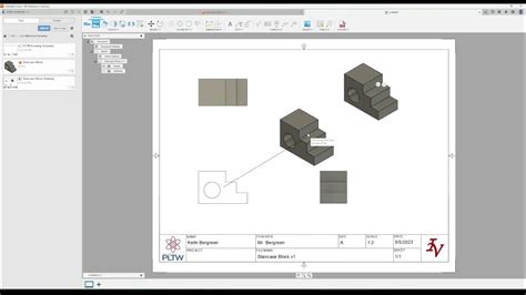 Pltw Ied 123 Multi View Drawing Tutorial Youtube