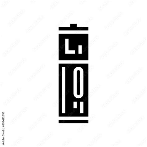 Lithium Ion Battery Glyph Icon Vector Lithium Ion Battery Sign