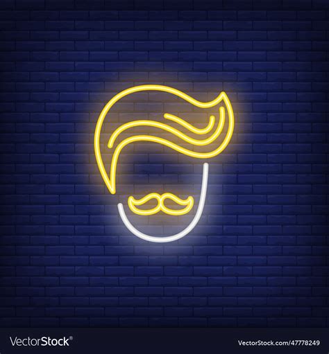 Hipster Head Neon Sign Royalty Free Vector Image
