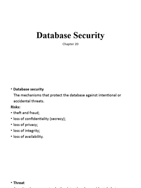 Lec 14 Database Security Pdf