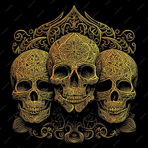 Premium Vector Skull Head Illustration Portrays A Strikingly Detailed