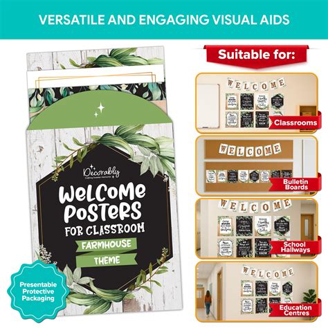 Decorably 15 Welcome Posters Modern Farmhouse Classroom
