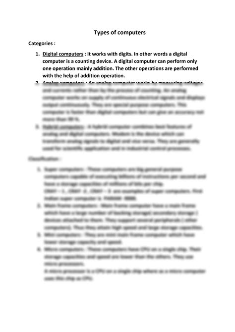Solution Types Of Computers Studypool