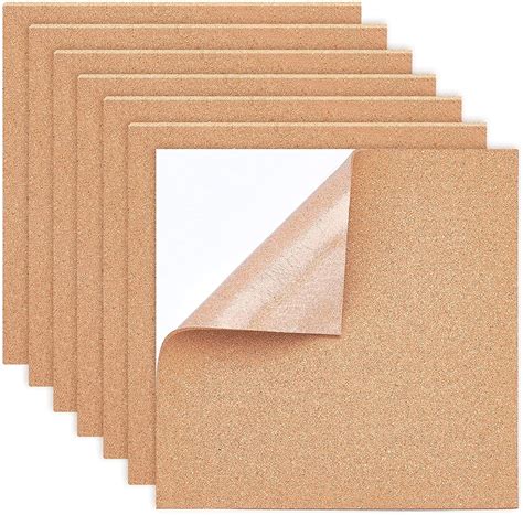 6 Pack 12x12 Back Adhesive Cork Sheets 3mm Thick Rectangle Insulation