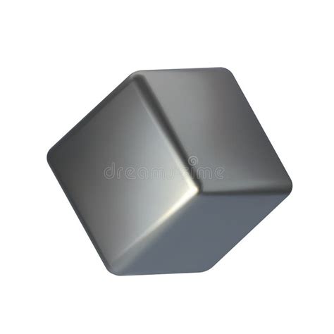 Silver Cube In 3d Style Isolated On White Background Vector