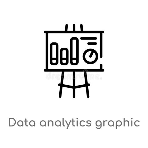Outline Data Analytics Flow Chart Vector Icon Isolated Black Simple Line Element Illustration