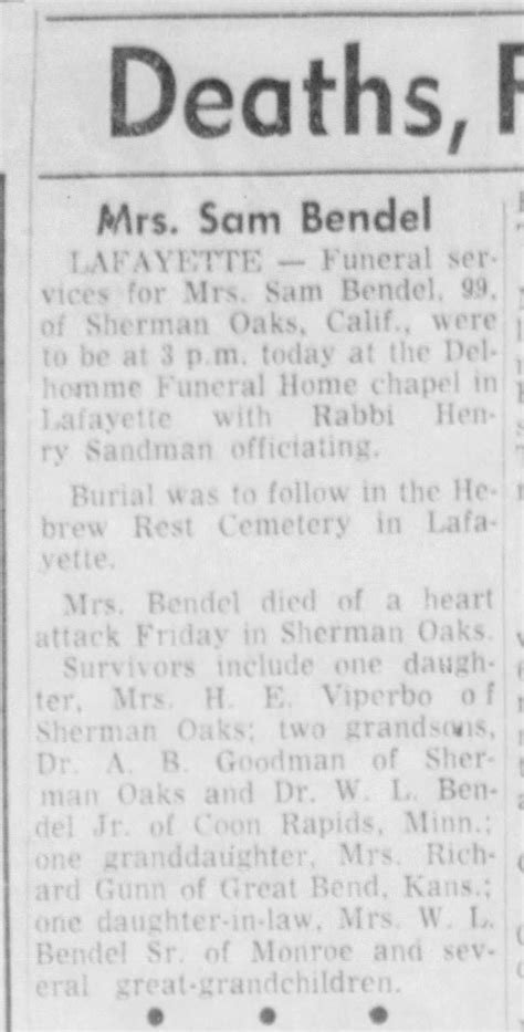 Rosa Reims Bendel Dies ™