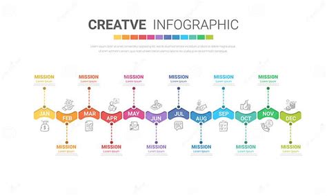 Presentation Business Infographic Template Timeline For 12 Months 1 Year Can Be Used For