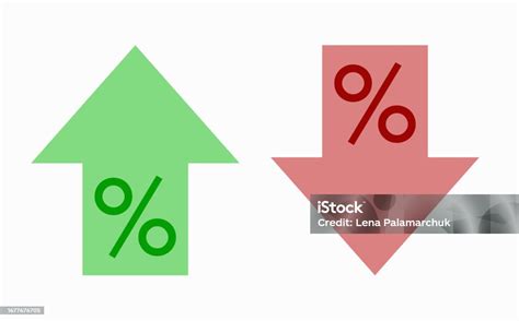 Percentage Increase And Decrease Icons Percent Up And Down Arrow In