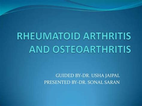 Rheumatoid Arthritis Ppt Bone And Joint Conditions Diseases And