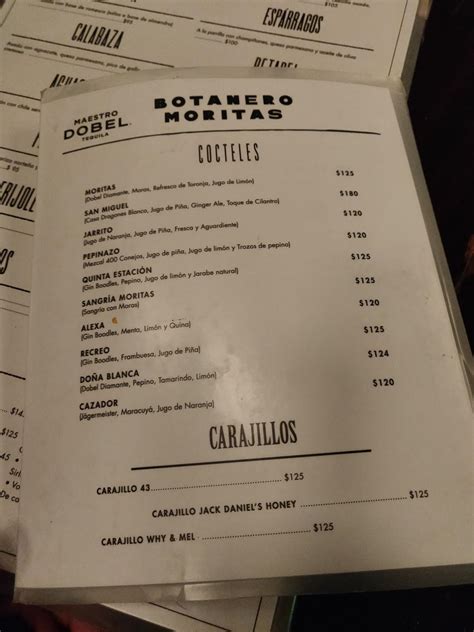 Carta Del Pub Y Bar Botanero Moritas Monterrey Juan Ignacio Ramón 852
