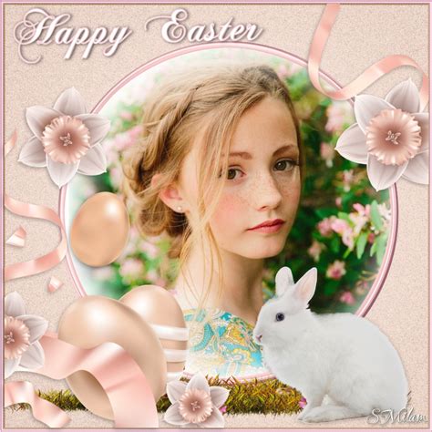 Smilams Spring And Easter Frames Easter 2022 Happy Easter In Pink Smilam Happy Easter